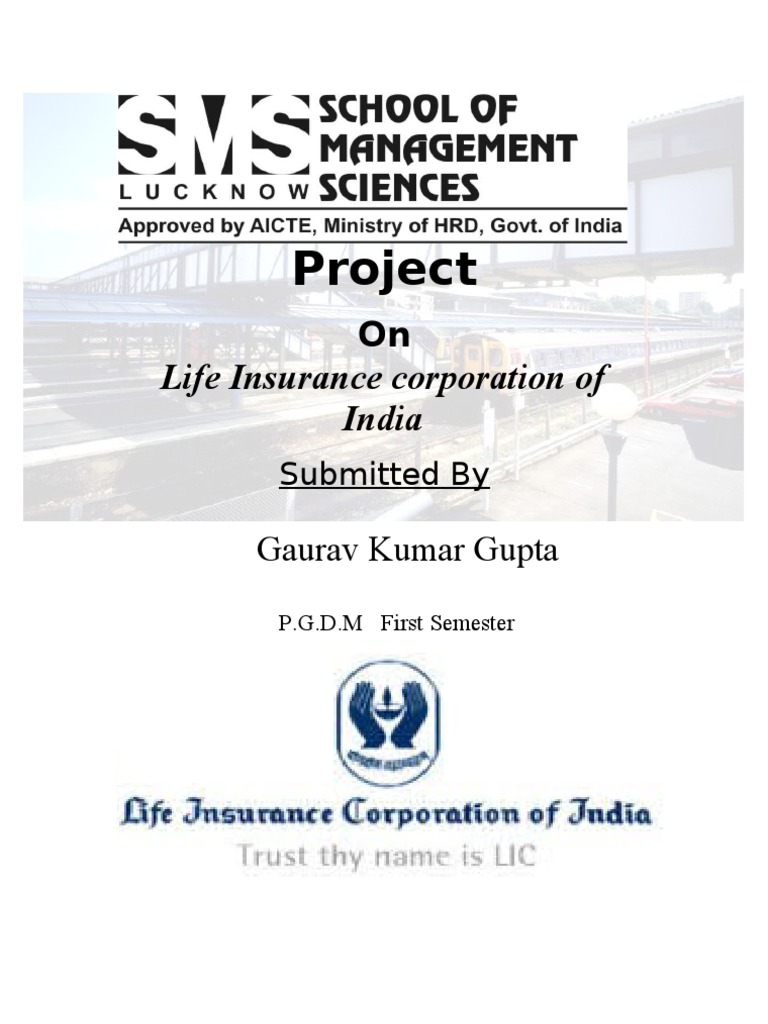 Project On LIC | PDF | Insurance | Banks