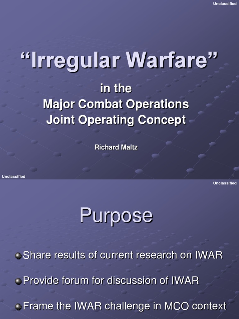 "Irregular Warfare": in The Major Combat Operations Joint Operating ...