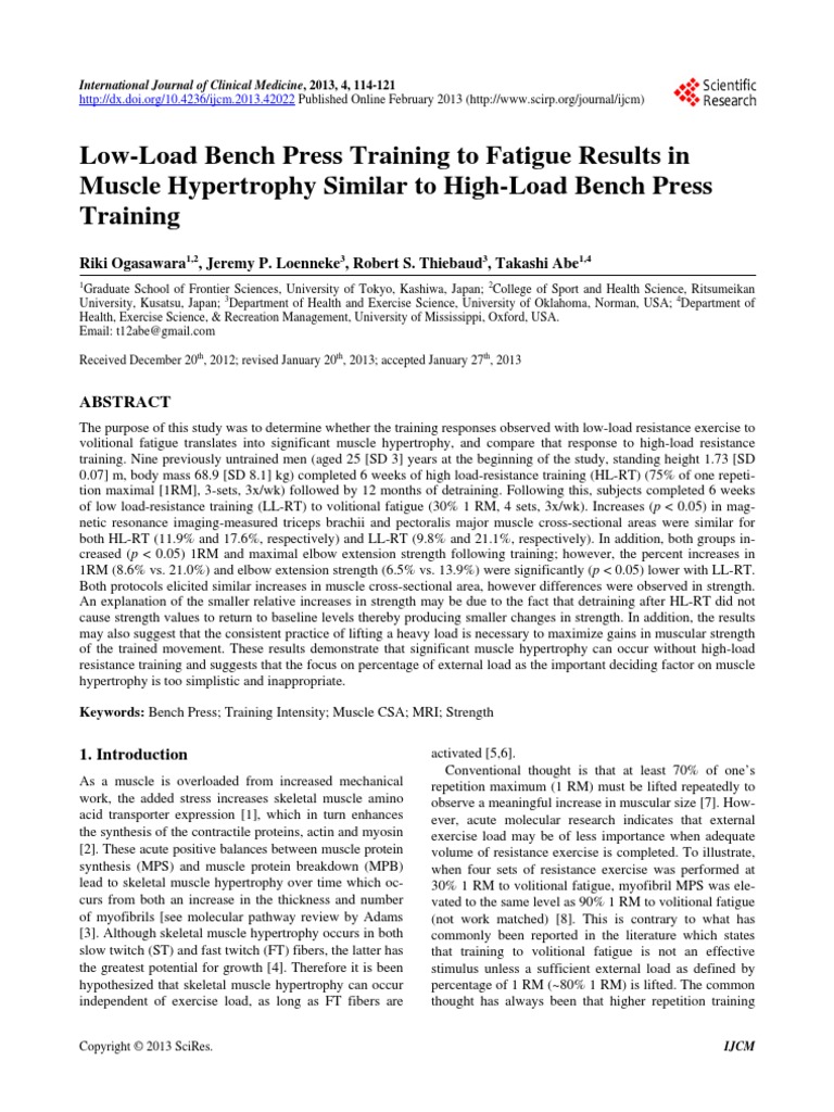 Lifting Program Comparison Srudy | PDF | Strength Training | Muscle ...