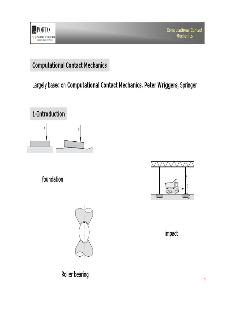 Largely Based On Computational Contact Mechanics, Peter Wriggers, Springer | Download Free PDF ...