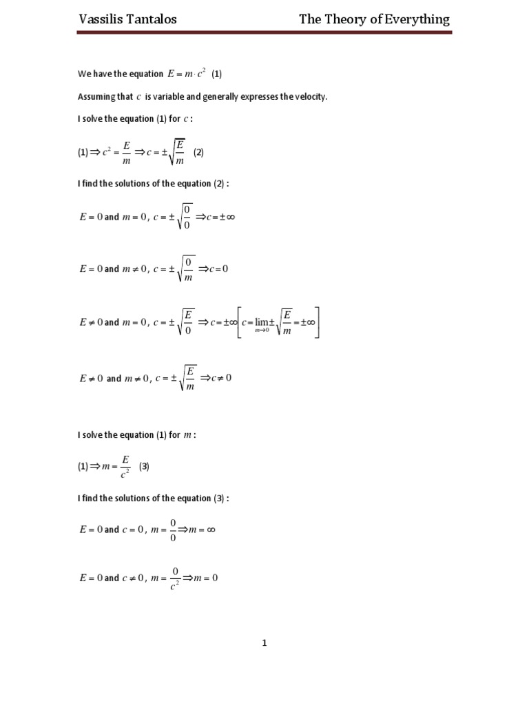 Theoretical Insights on Energy and Mass | PDF | Big Bang | Quantum ...