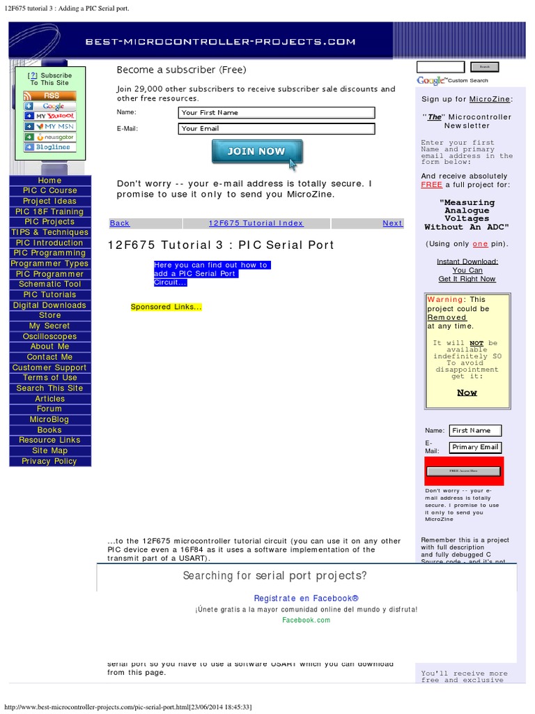 12F675 Tutorial 3 - Adding A PIC Serial Port | PDF | Microcontroller | Bit