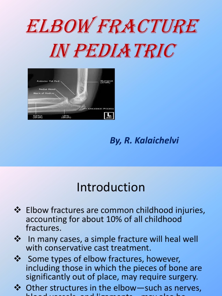 Elbow Fractures in Pediatrics | PDF | Elbow | Anatomical Terms Of Motion