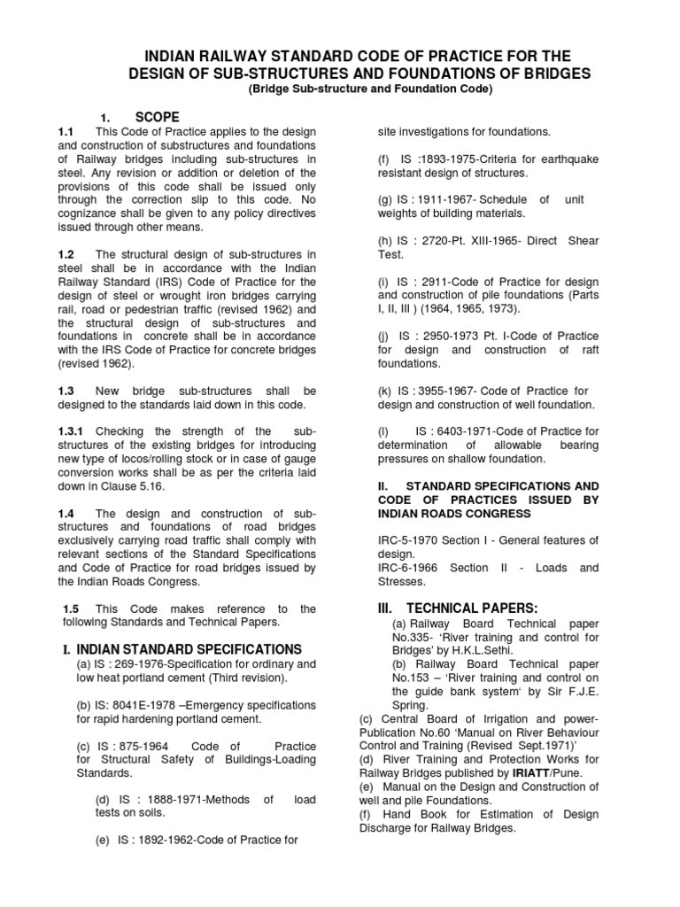 RDSO Substructure Code | PDF | Flood | River
