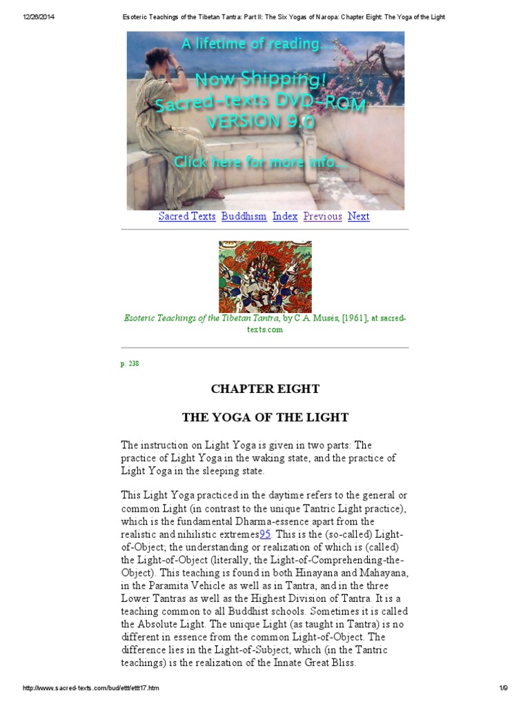 Esoteric Teachings of The Tibetan Tantra - Part II - The Six Yogas of ...