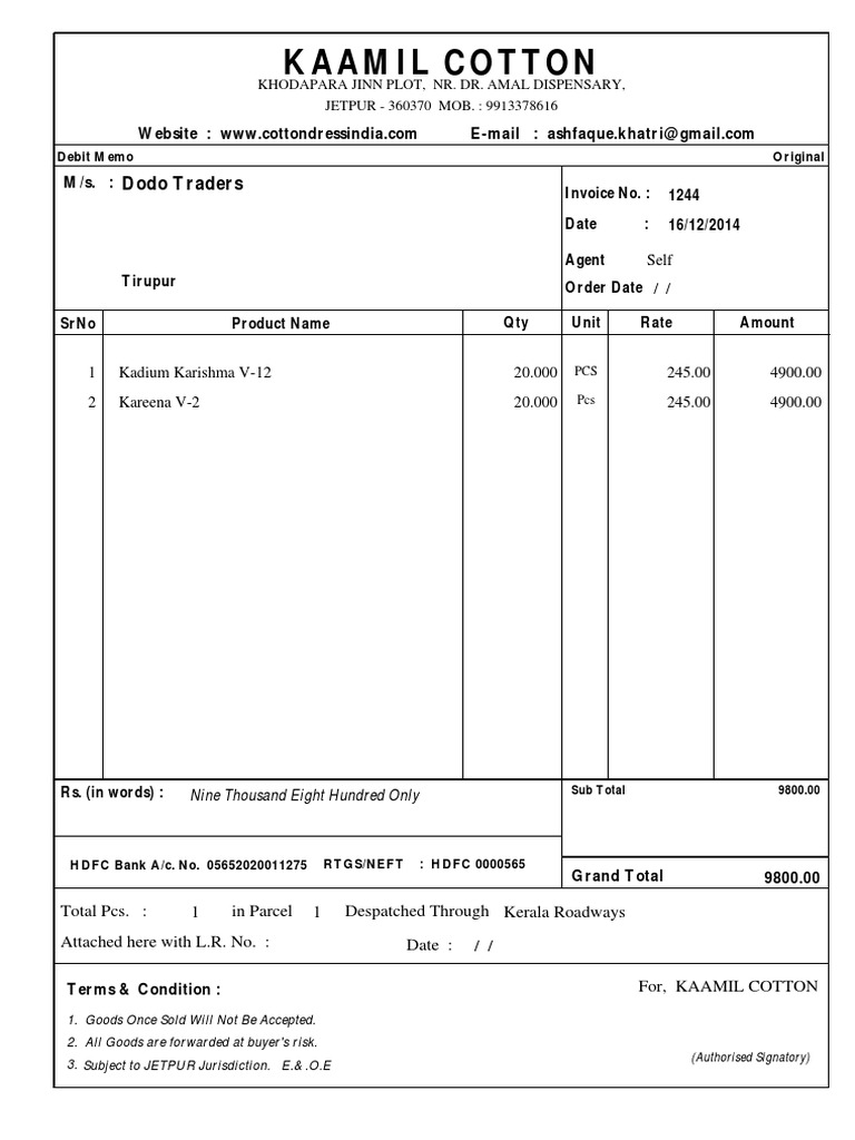 Sales Bill | PDF