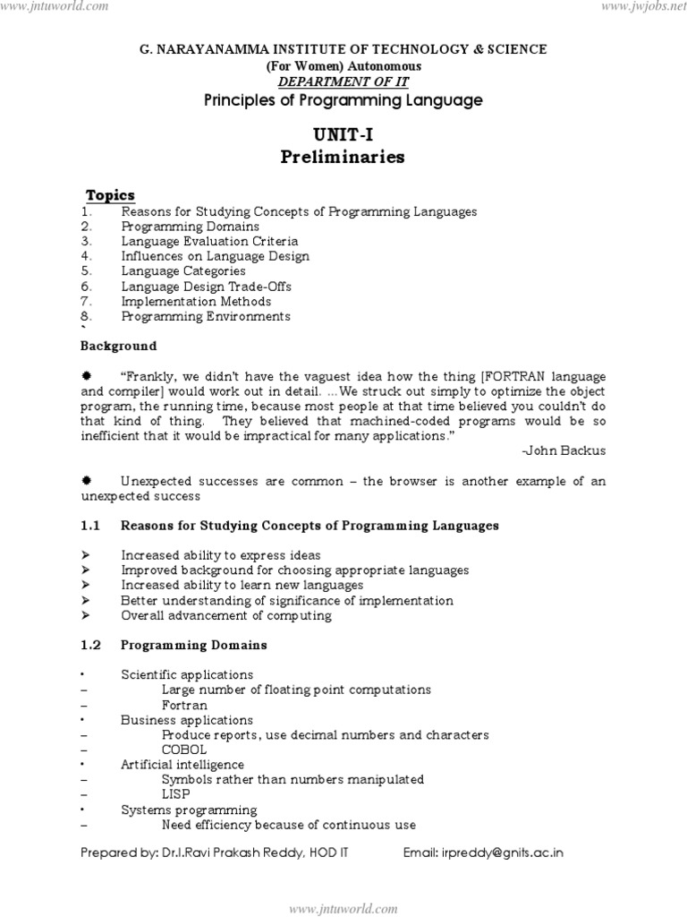 Ppl-Unit 1 | PDF | Computer Program | Programming Ppl-Unit 1 | PDF | Computer Program | Programming