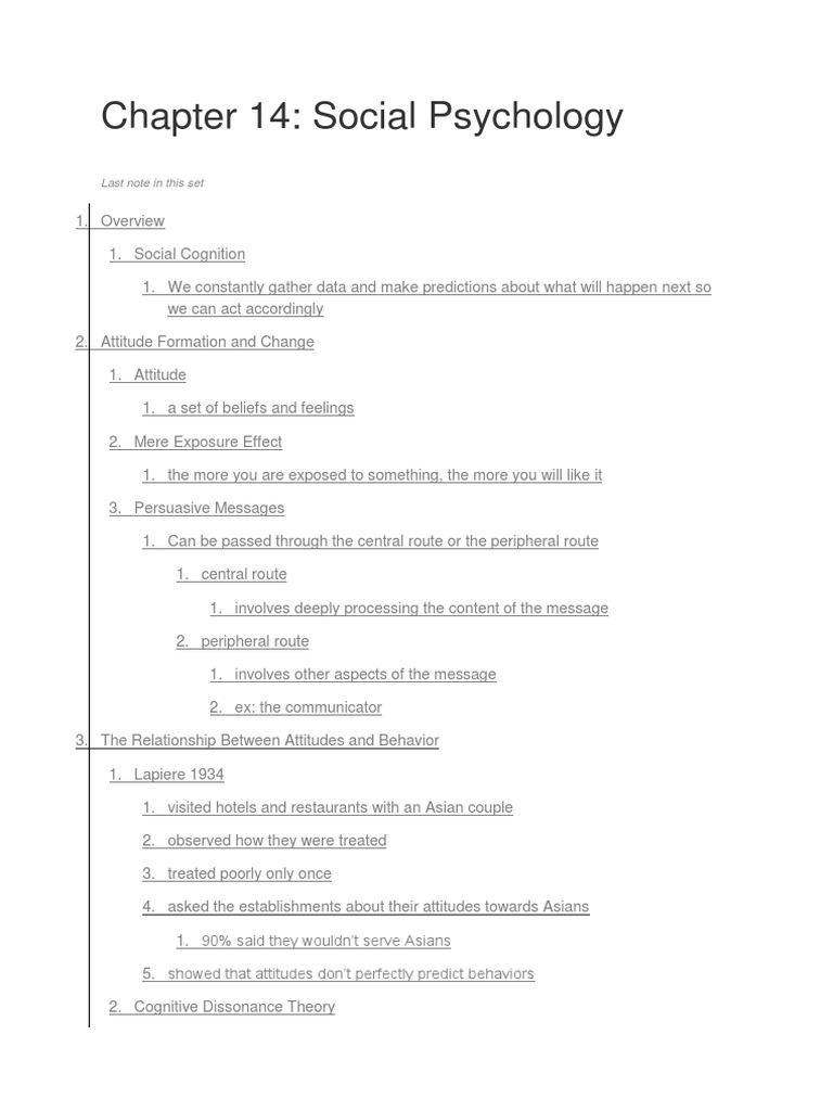 Chapter 14: Social Psychology | Download Free PDF | Prejudices ...