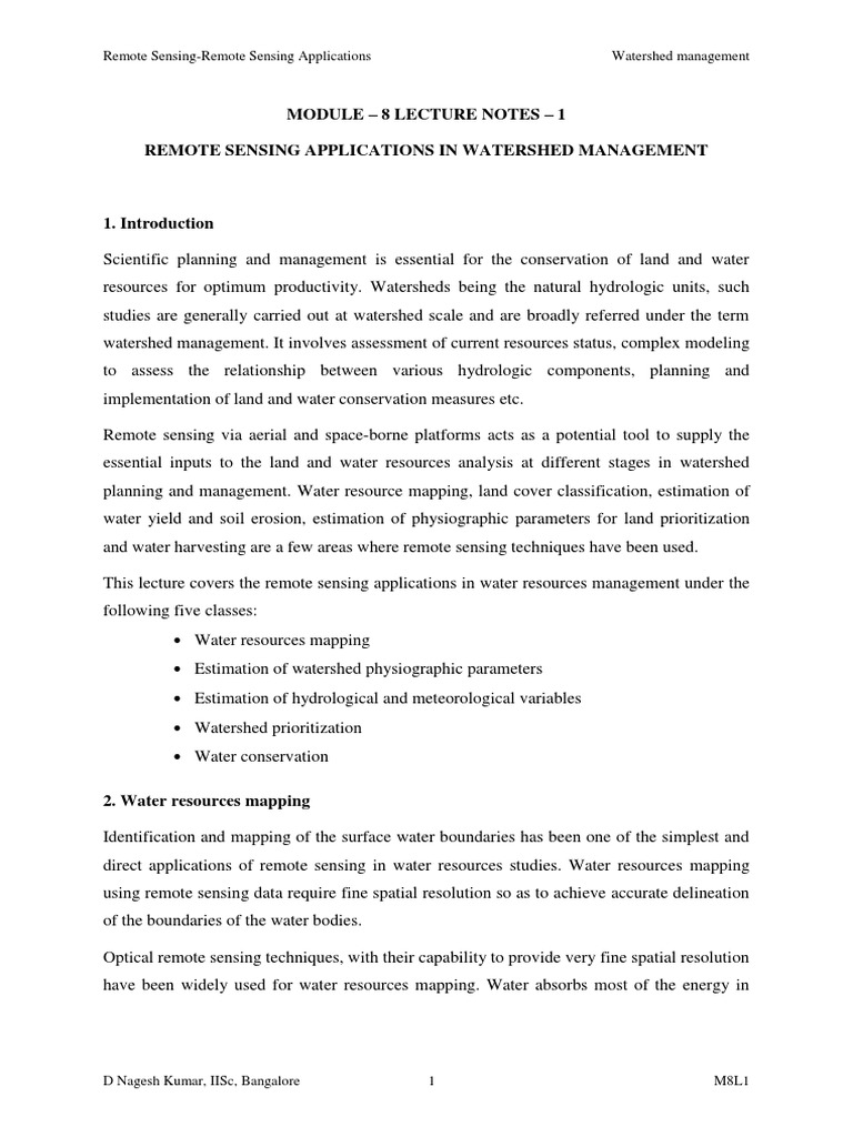 Lecture30 PDF | PDF | Hydrology | Remote Sensing