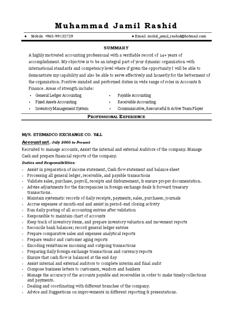 Muhammad Jamil Rashid: Summar Y | PDF | Banks | Accounting