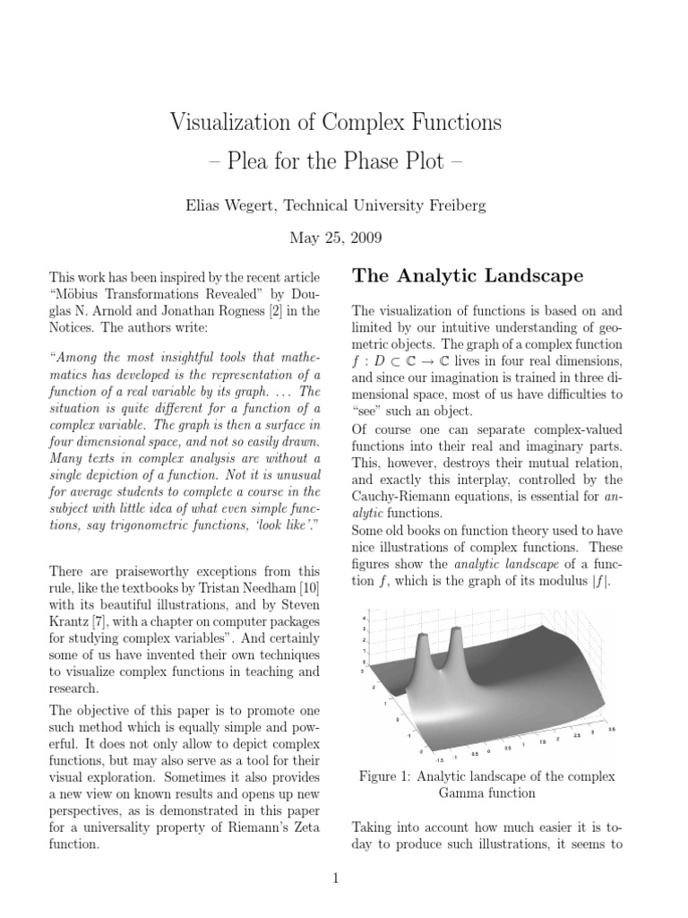 Visualization of Complex Functions - PDF | PDF | Complex Number ...