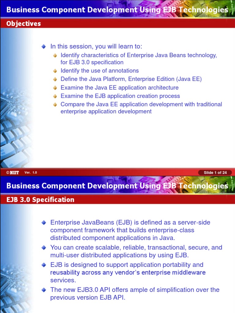 BCD Session 01 | PDF | Enterprise Java Beans | Java Platform