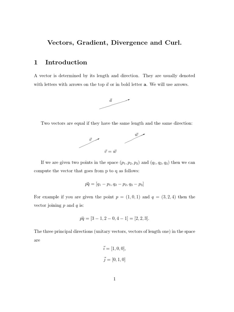 Vector, Grad, Div, Curl | PDF | Gradient | Vector Space