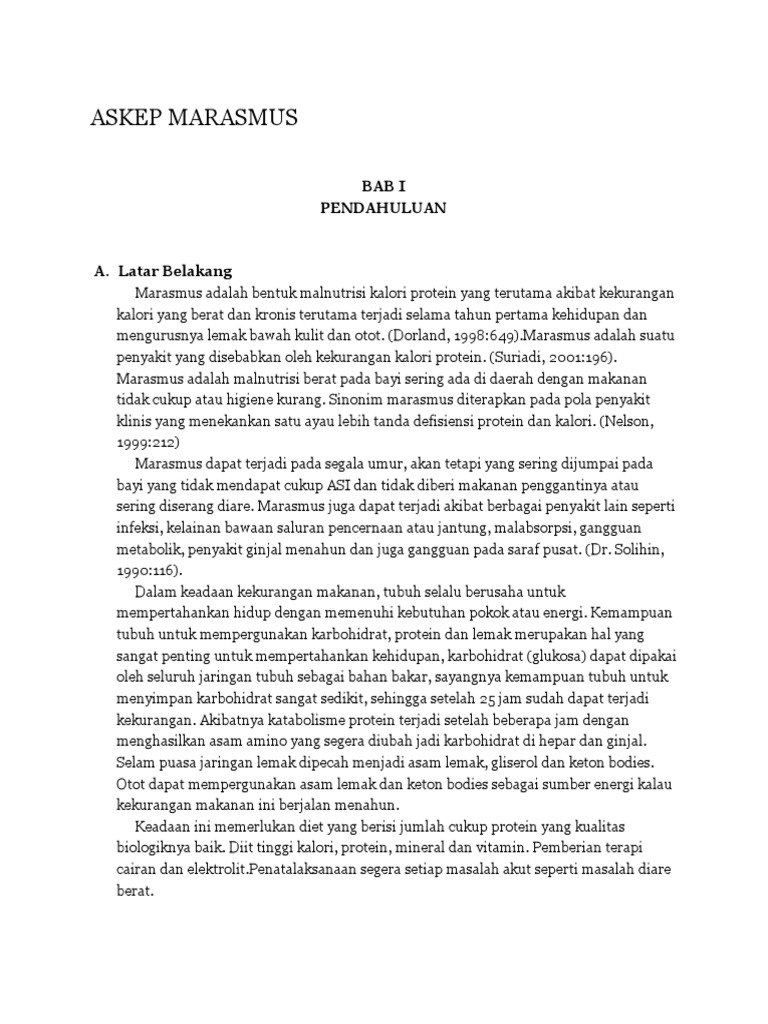 Askep Marasmus | PDF