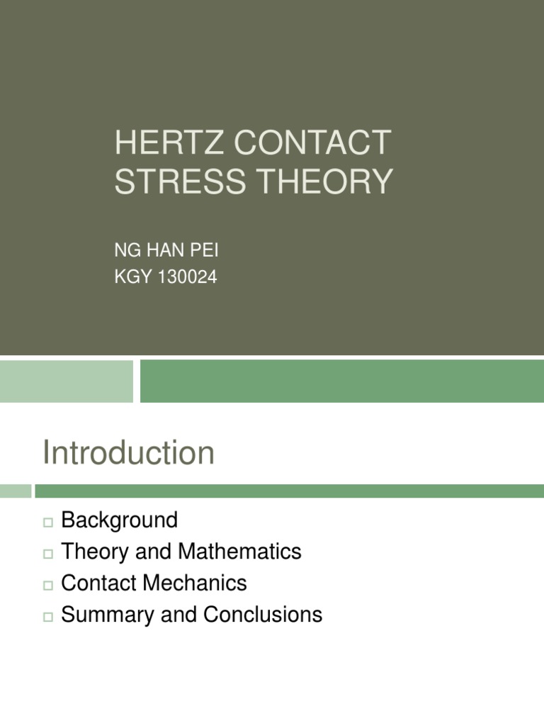 Hertz Contact Stress Theory Explained | PDF | Elasticity (Physics ...
