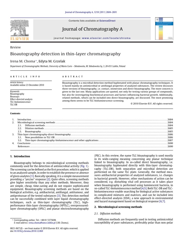 Bio Autography | PDF | Thin Layer Chromatography | Growth Medium