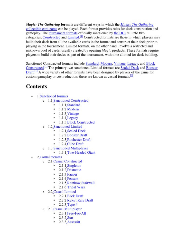 Formatos de Magic The Gathering | PDF | Trading Cards | Card Games