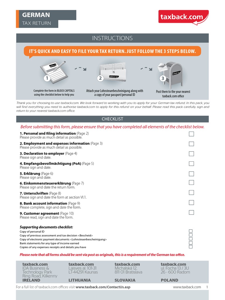 German Tax Refund Guide | PDF | Tax Refund | Tax Return (United States)