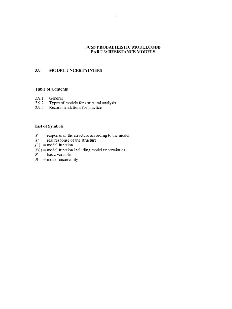 Jcss Probabilistic Modelcode Part 3: Resistance Models | PDF | Structural Steel | Uncertainty