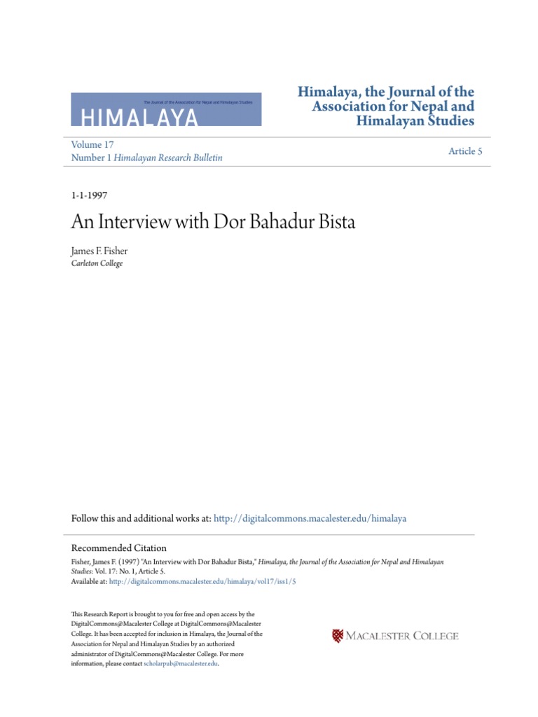 Interview With Bista PDF | PDF