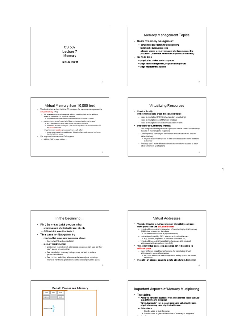 Memory Management Topics Pdf Process Computing Computer Data Storage
