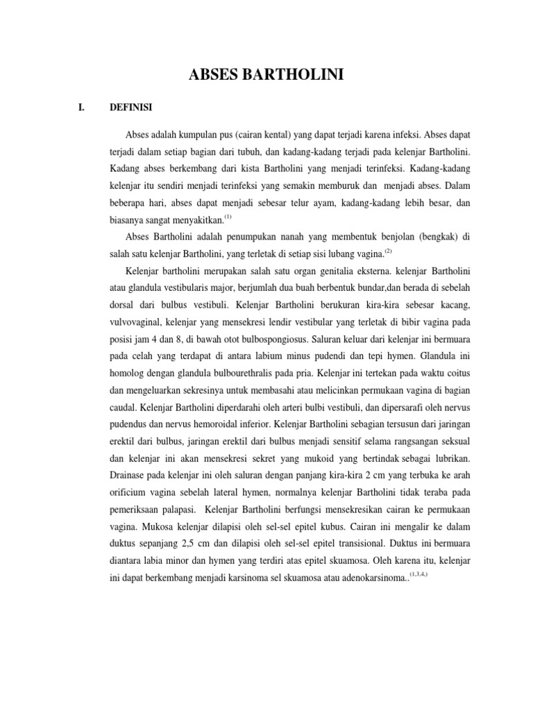 Abses Bartholini: Gejala dan Penanganan | PDF