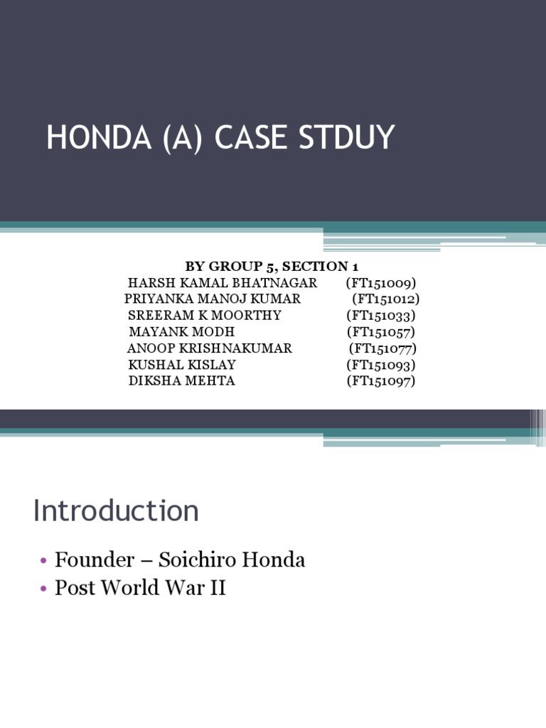 Honda (A) - HBR Case Study | PDF | Honda | Motorcycle