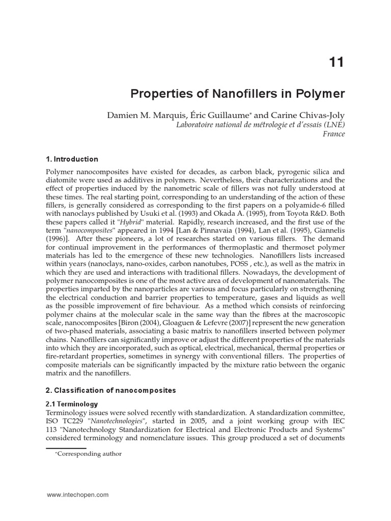 InTech-Properties of Nanofillers in Polymer | PDF | Nanocomposite ...