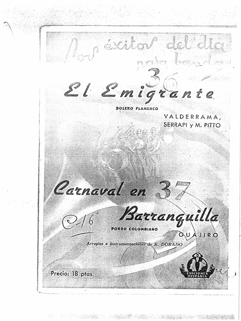 El Emigrante-Bolero Flamenco-Valderrama Serrapi y M Pitto-R Dorado | PDF