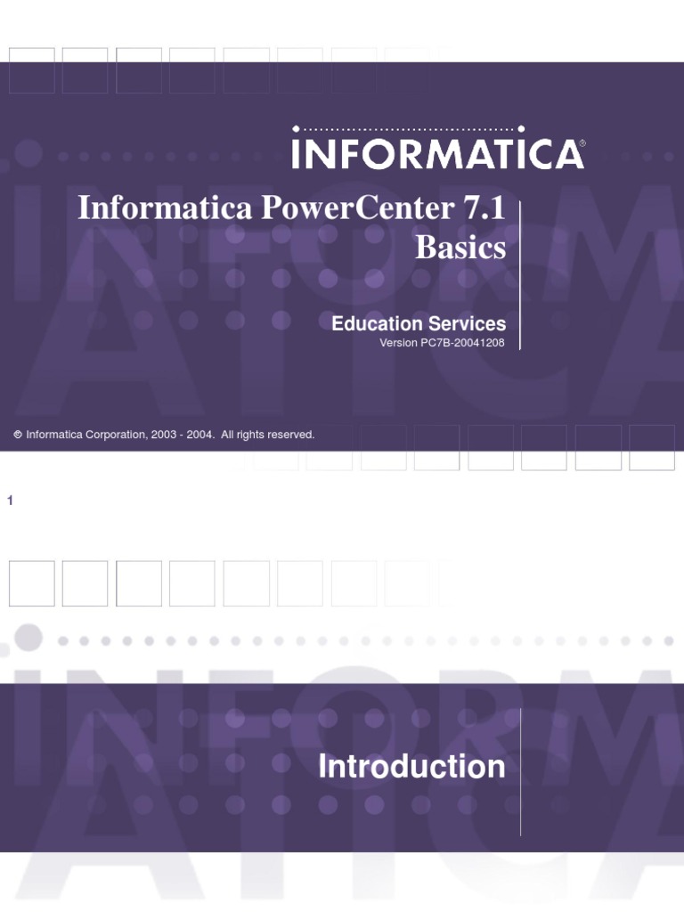 Informatica Powercenter 7.1 Basics: Education Services | PDF | Parameter (Computer Programming ...