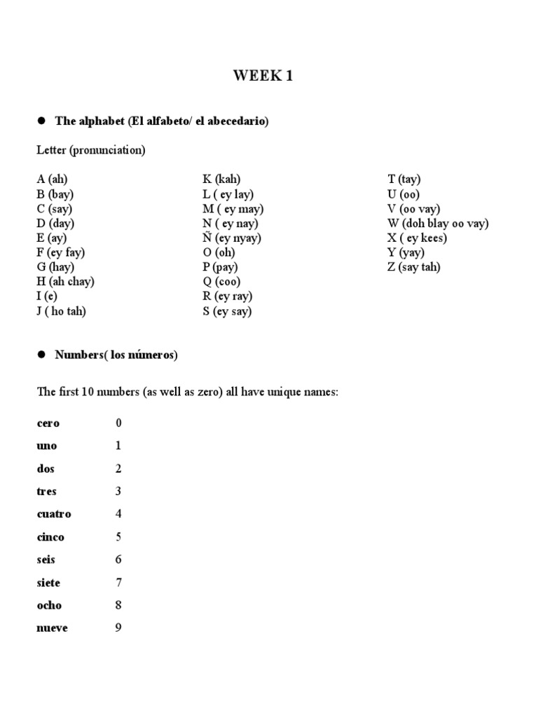 Basic Spanish Notes | PDF