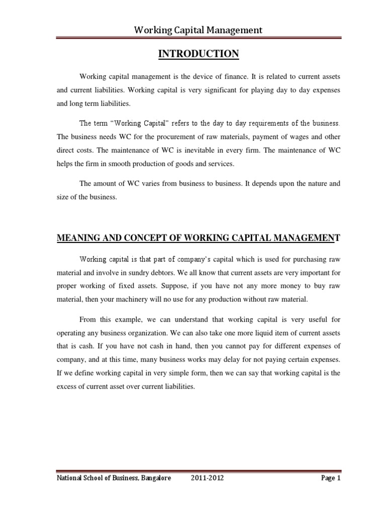 Working Capital Management | PDF | Working Capital | Inventory