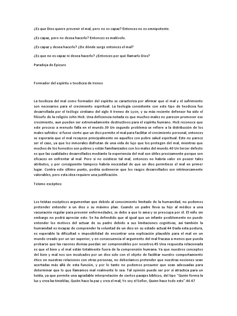 El Problema Del Mal | PDF | Problema del mal | Verdad