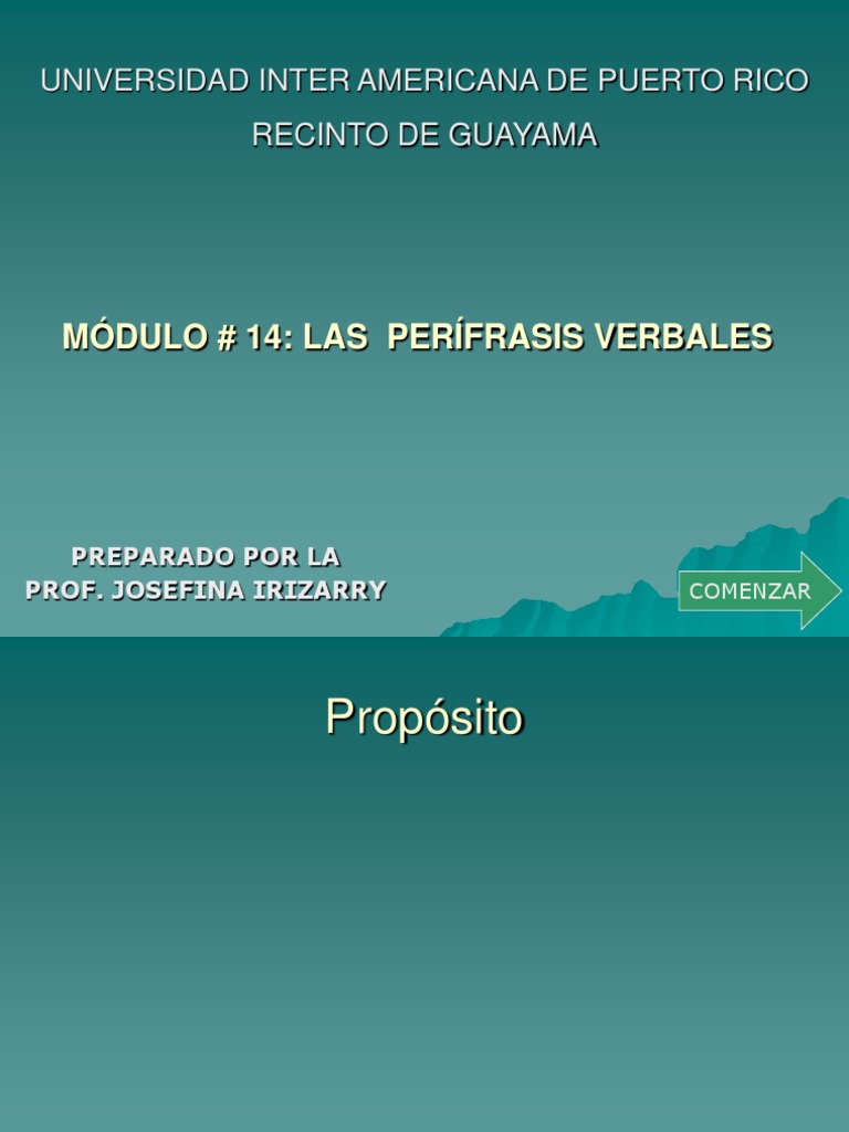 Perifrasis Verbales Del Español | PDF | Verbo | Gramática