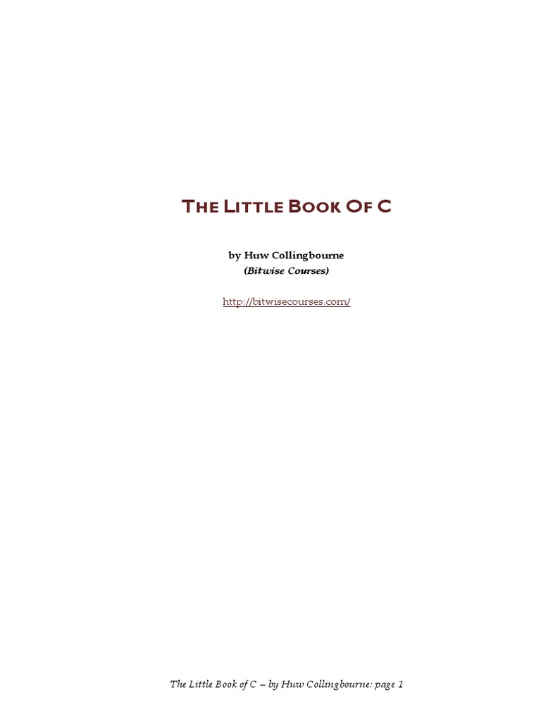 The Little Book of C | PDF | Parameter (Computer Programming) | Subroutine
