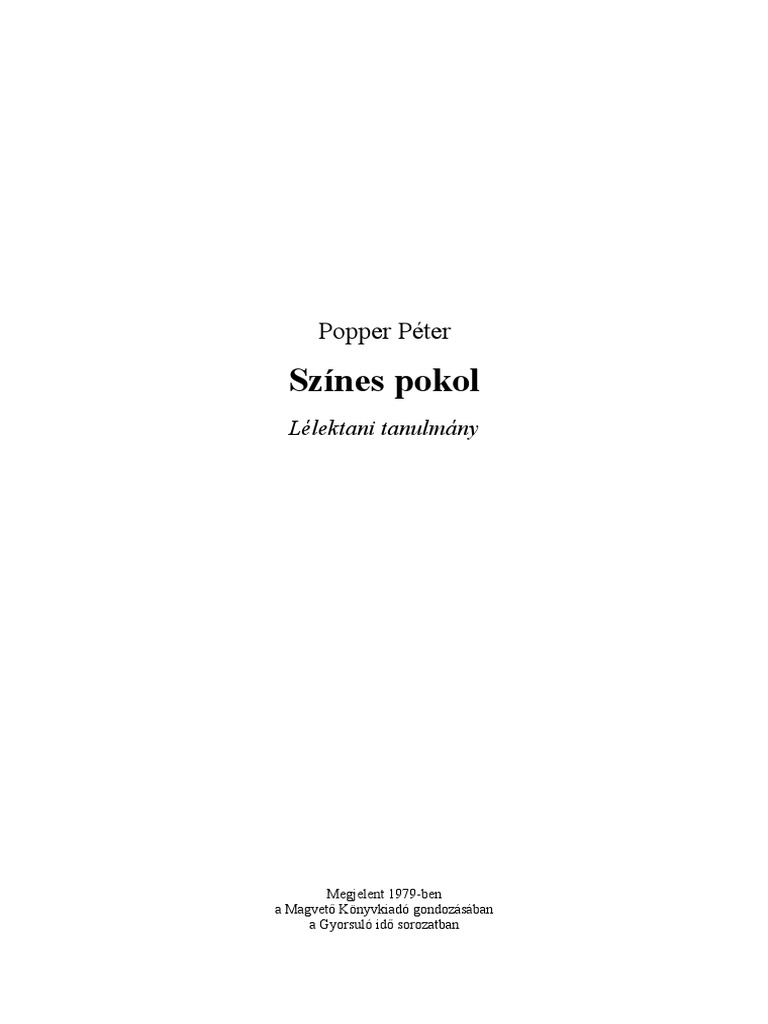 Popper Peter Szines Pokol | PDF