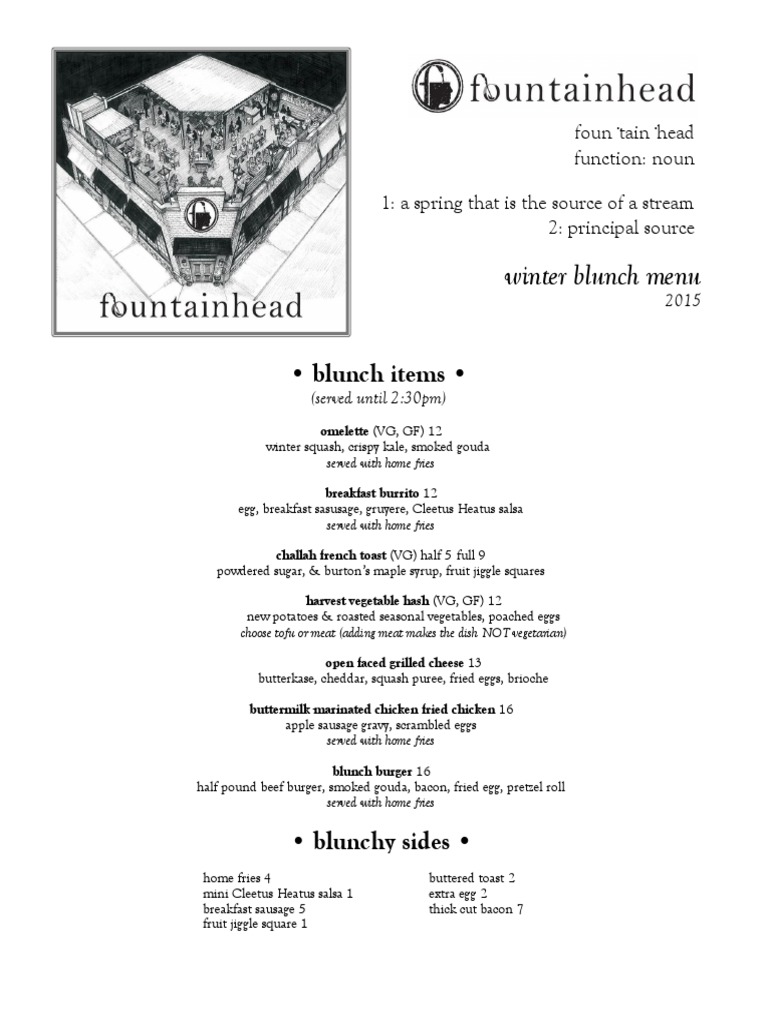 Winter Blunch Menu 2015 | PDF | Hamburgers | Bacon