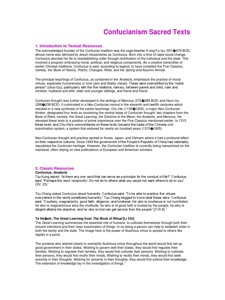 Confucianism Sacred Texts | Confucianism | Confucius