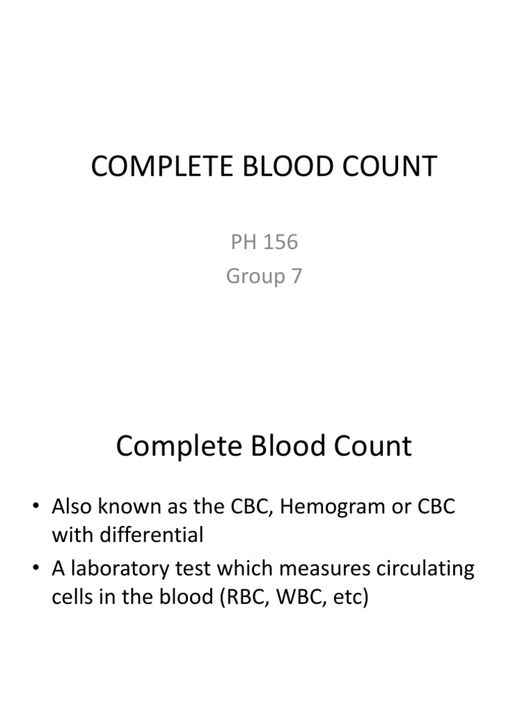 Complete Blood Count Overview | PDF