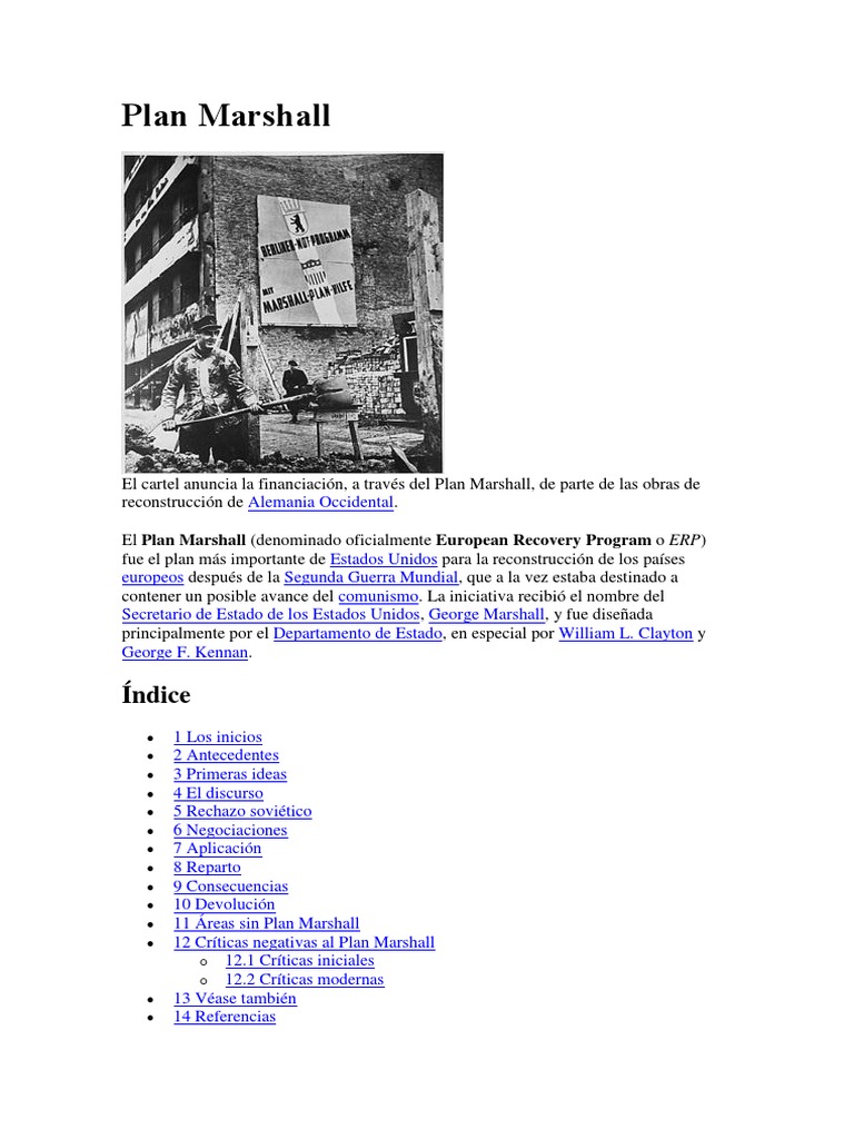 Plan Marshall | PDF | plan Marshall | Unión Soviética