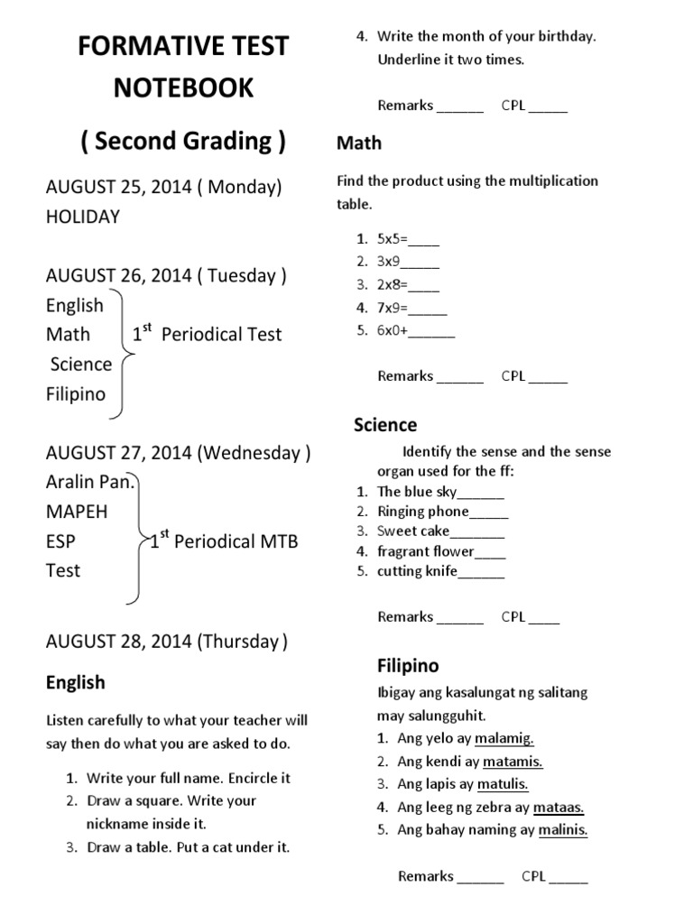 Formative Test | PDF