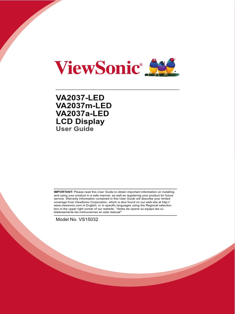 Viewsonic VA2037 Manual | PDF | Display Resolution | Electronics