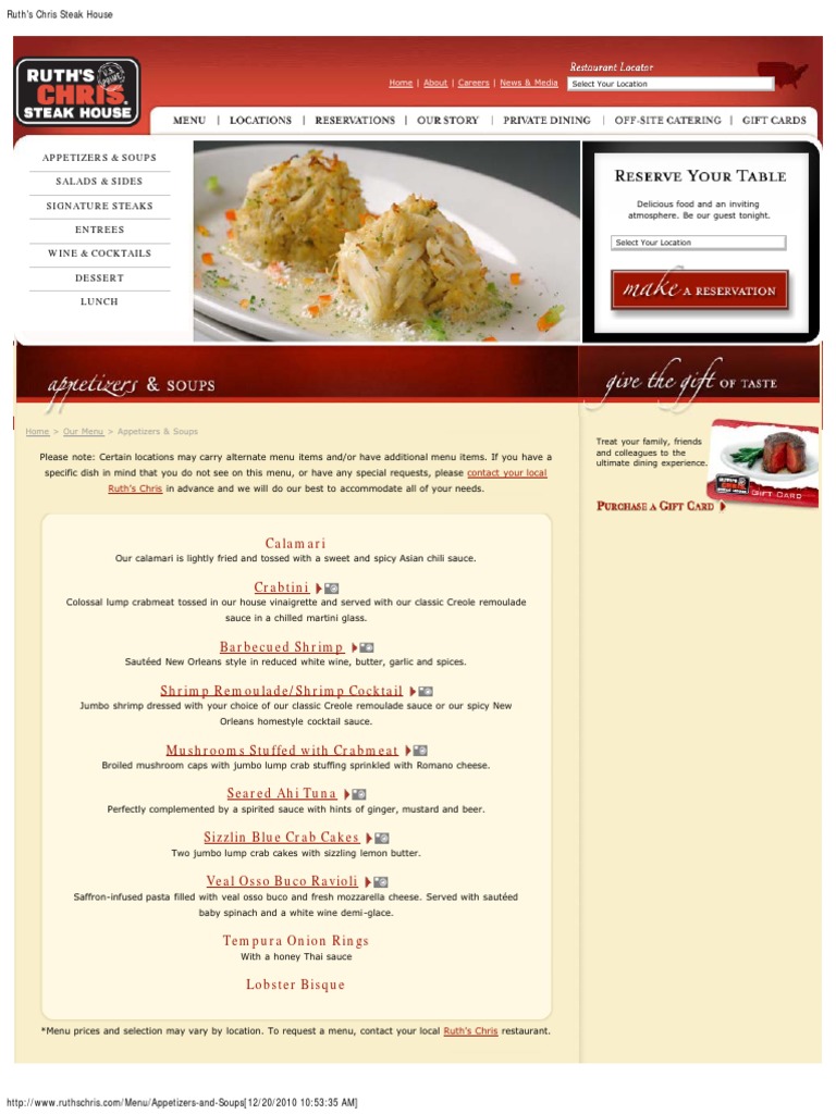 A Comprehensive Menu Featuring Appetizers, Salads, Sides, Signature ...