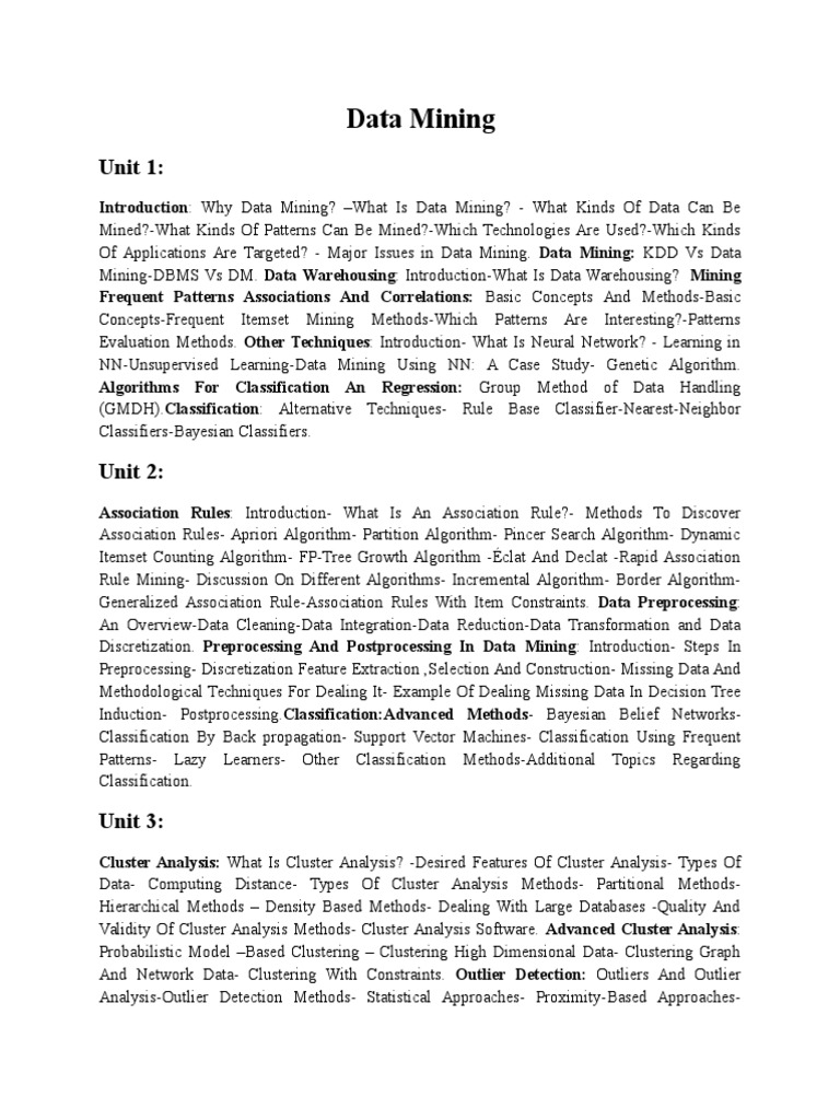 Data Mining | PDF | Data | Data Management