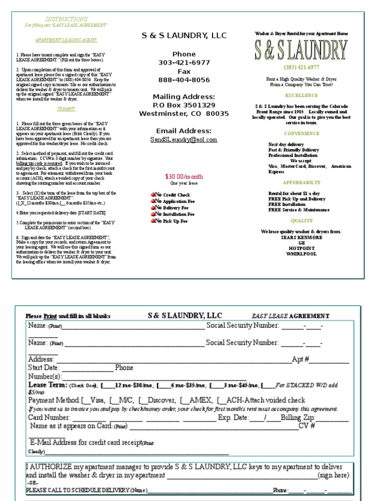 SS LAUNDRY Agreement Word Format | PDF | Lease | Cheque