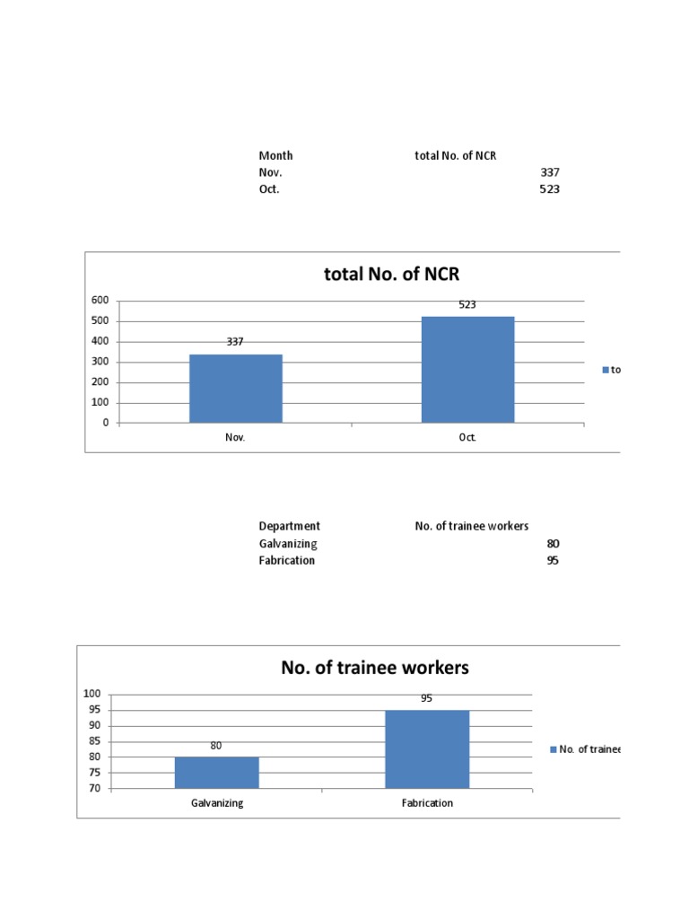 Monthly NCR and Trainee Worker Report | PDF