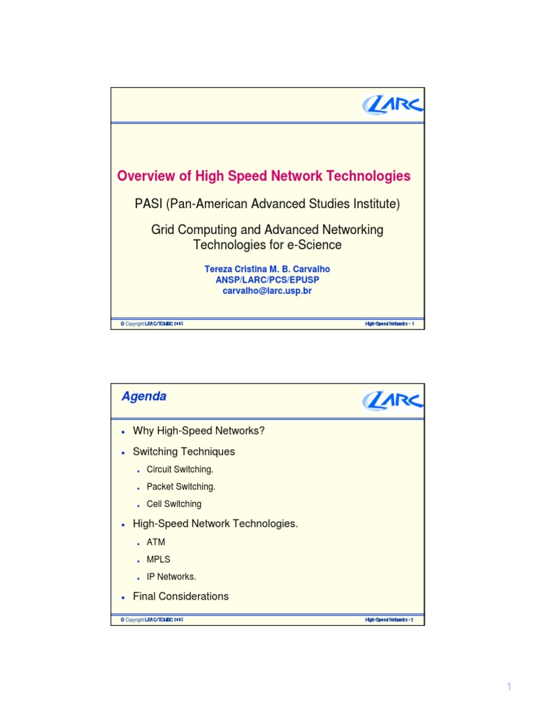 An In-Depth Look at High-Speed Network Technologies and Their Role in Supporting Multimedia ...