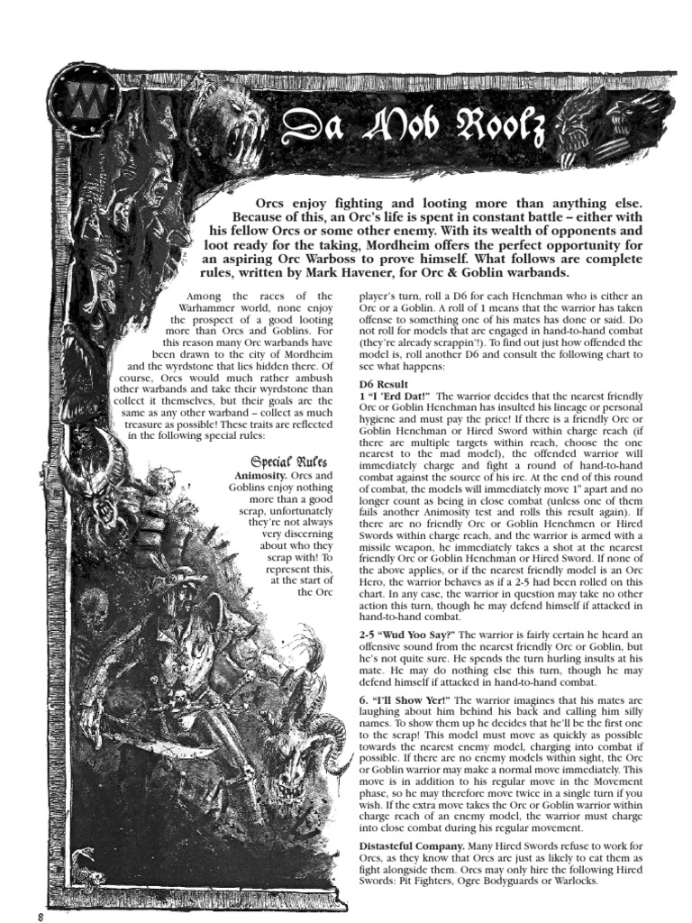 Orc Warband in Mordheim | PDF | Fantasy | Unrest