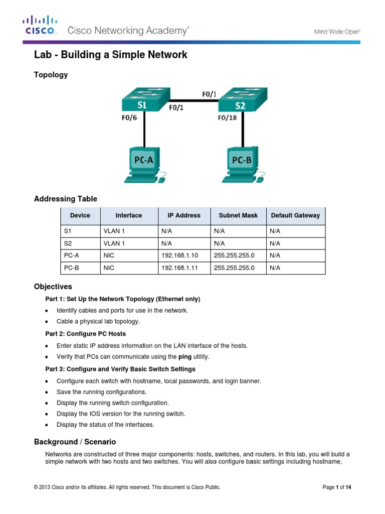 2.3.3.4 Lab - Building A Simple Network | PDF | Network Switch | Filename
