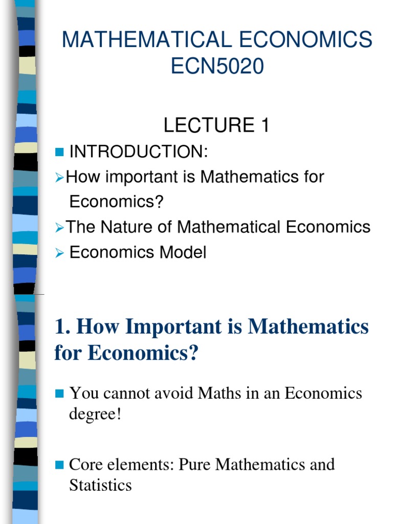 Lecture 1 | PDF | Mathematical Economics | Economics
